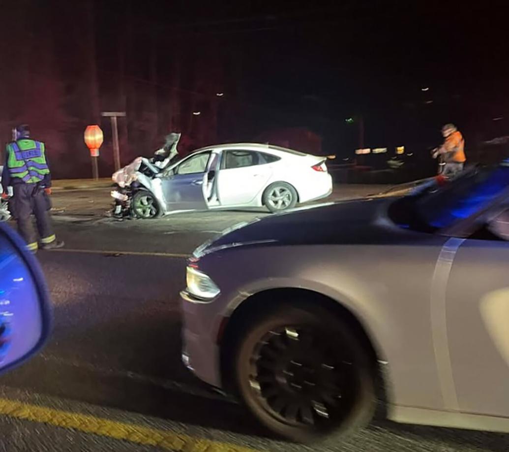 Head-one wreck on Sugar Hill Road in Marion injures two people on Monday