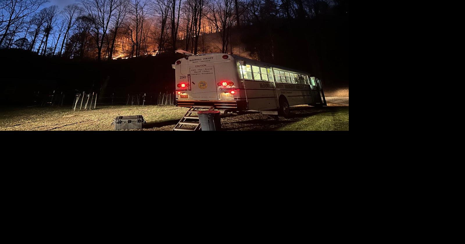 McDowell County NC Armstrong wildfire causes smoke on NC 226