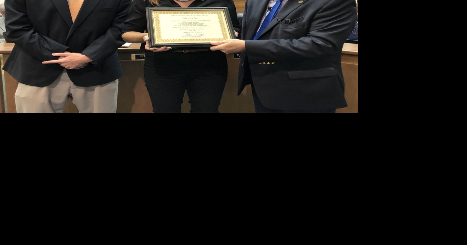 Amy Stevens honored as Citizen of the Month for November