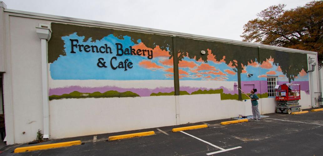 Mural on the side of Douceur de France beginning to show true colors ...