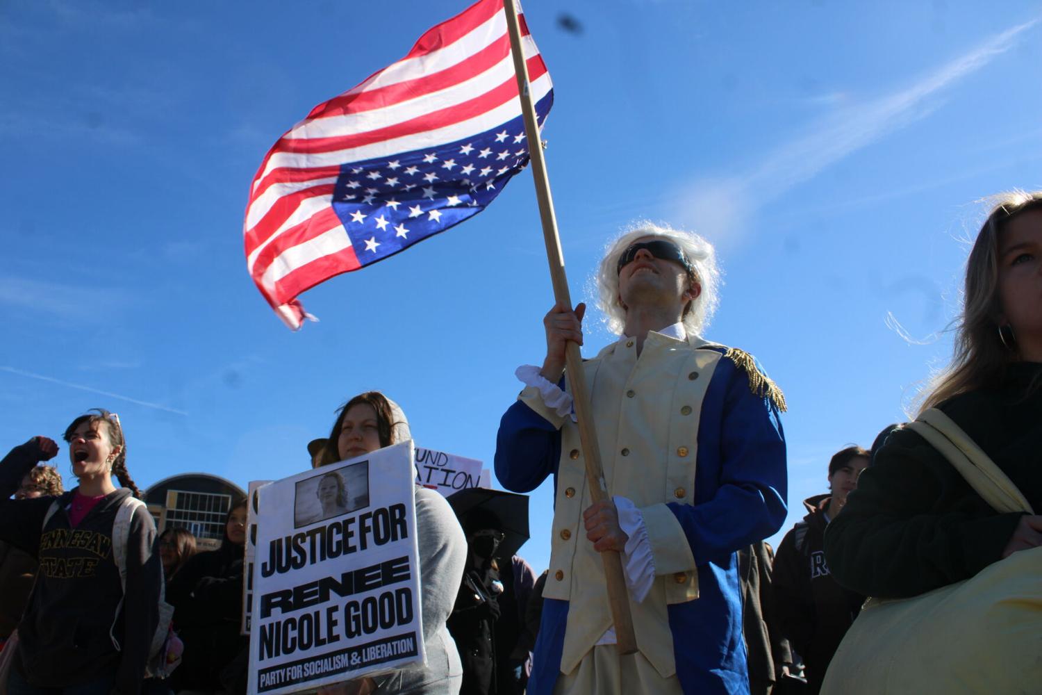 KSU students rally on campus to protest ICE, deportations and ...