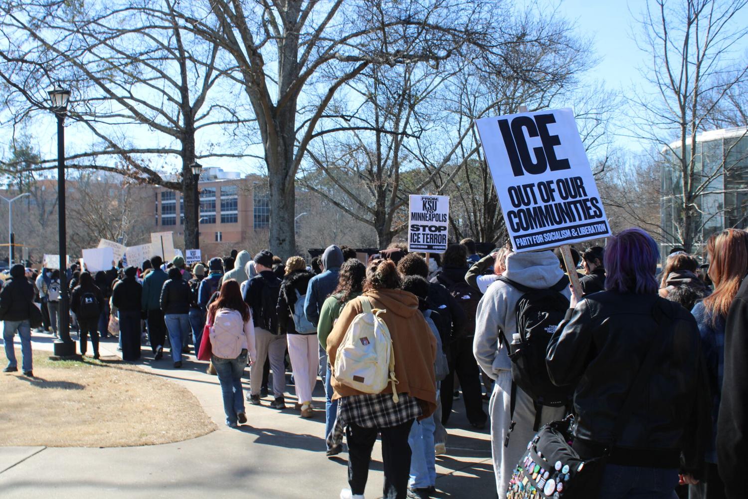 KSU students rally on campus to protest ICE, deportations and ...