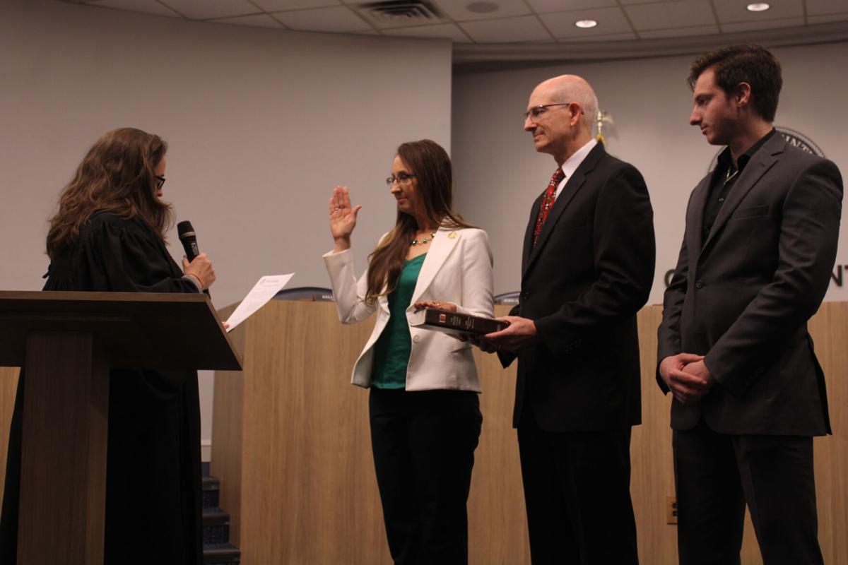 'She has said yes': Commissioner Gambrill sworn in for second term ...