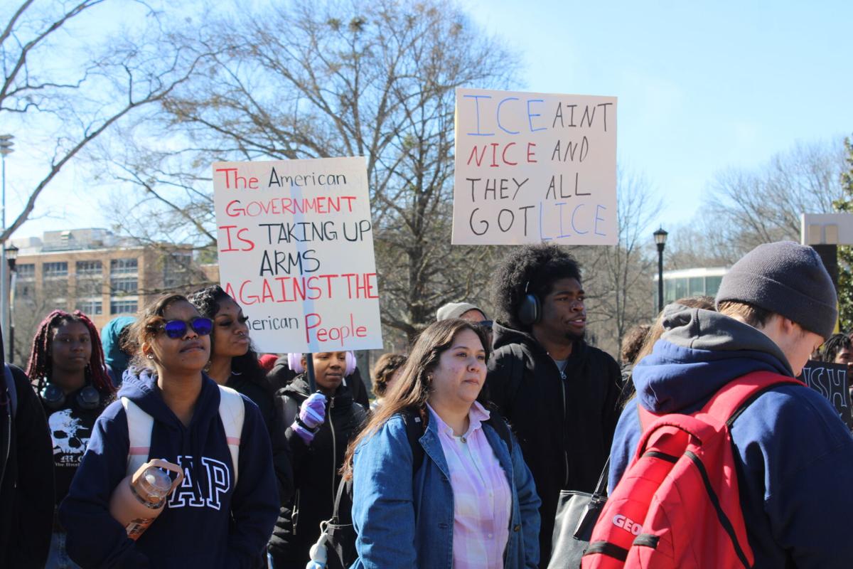 KSU students rally on campus to protest ICE, deportations and ...
