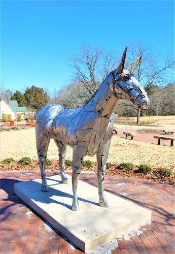 Morgan the Mule stands guard over the new Lambert Park | Morgancounty ...