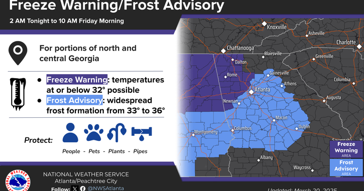 Freeze Warning in Effect Early Friday Morning | Local News | mdjonline.com