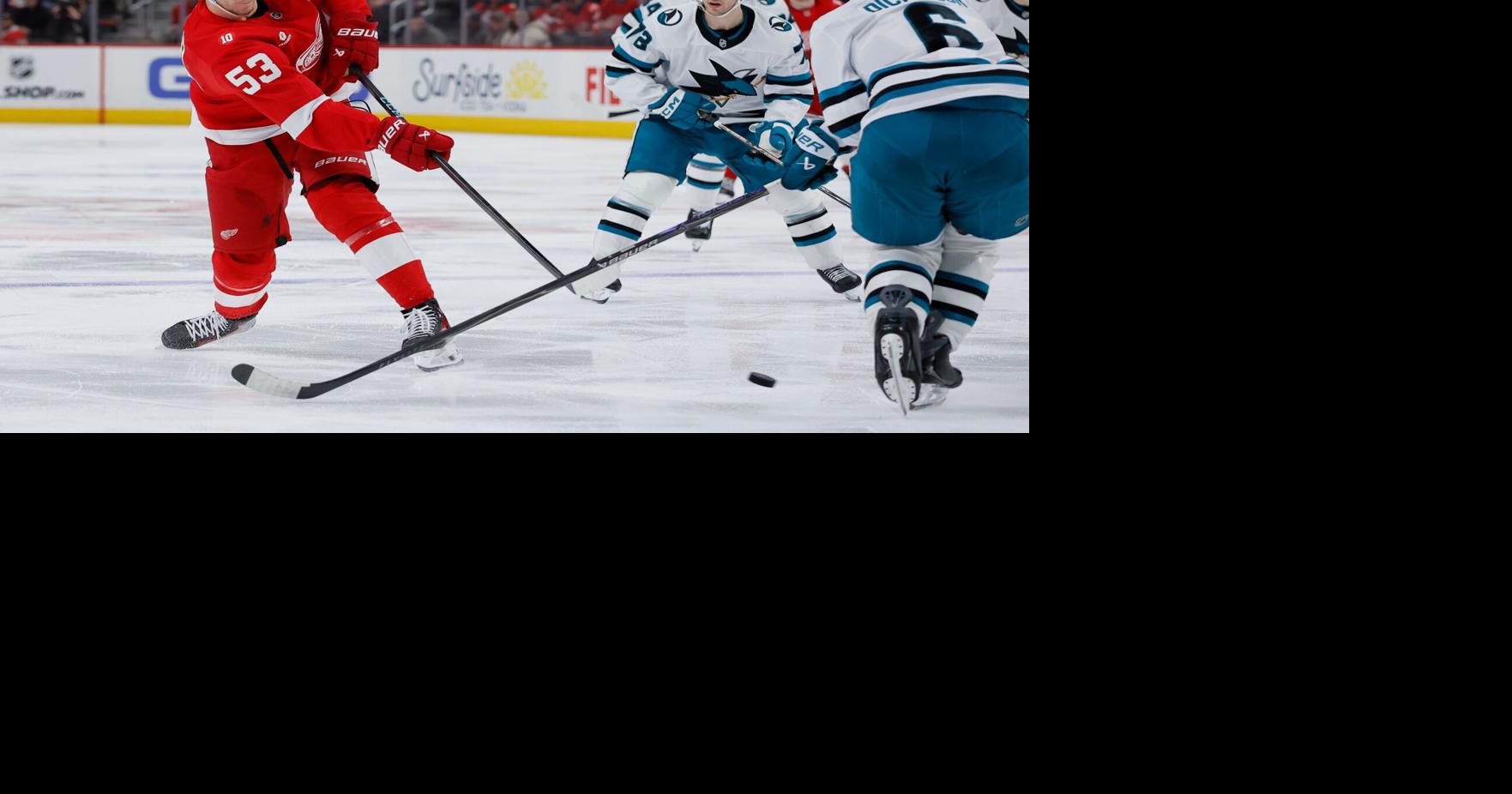 Larkin scores go-ahead goal as Red Wings beat Sharks 4-2 | Wire ...