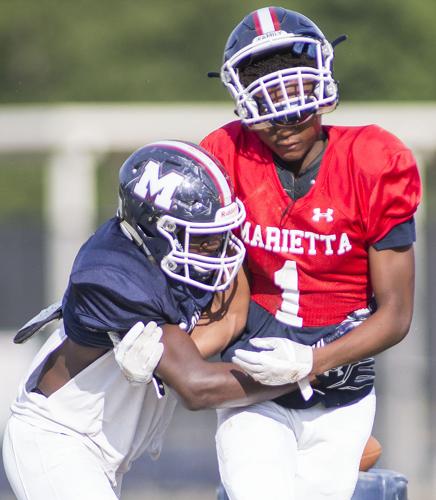 Marietta Blue Devils Strap Up Helmets and Pads for First Day of Hitting ...