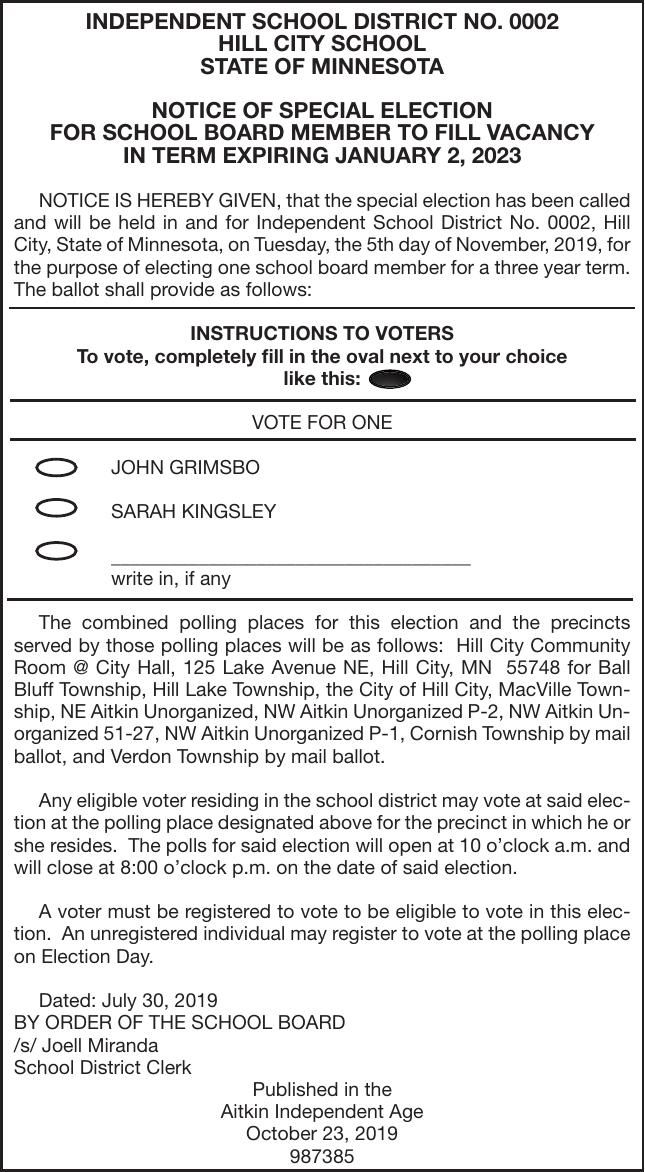 Notice of Special Election | School Board | messagemedia.co