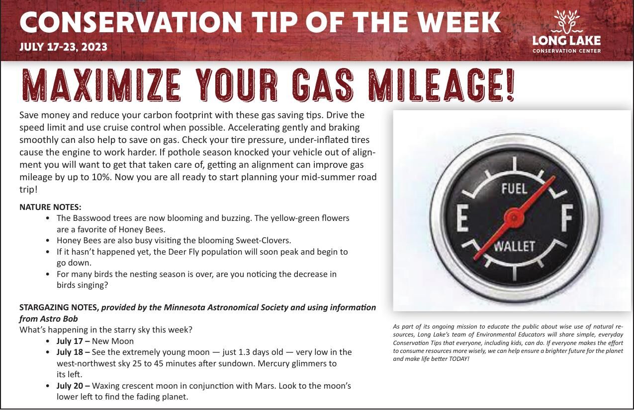 Conservation Tip of the Week July 17-23, 2023 | Outdoors | messagemedia.co