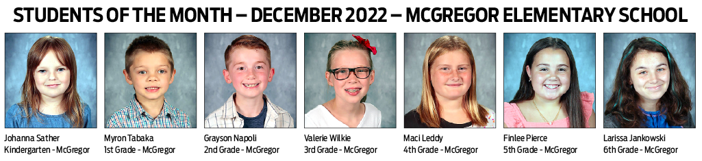 Students of the Month – December 2022 – McGregor Elementary School ...