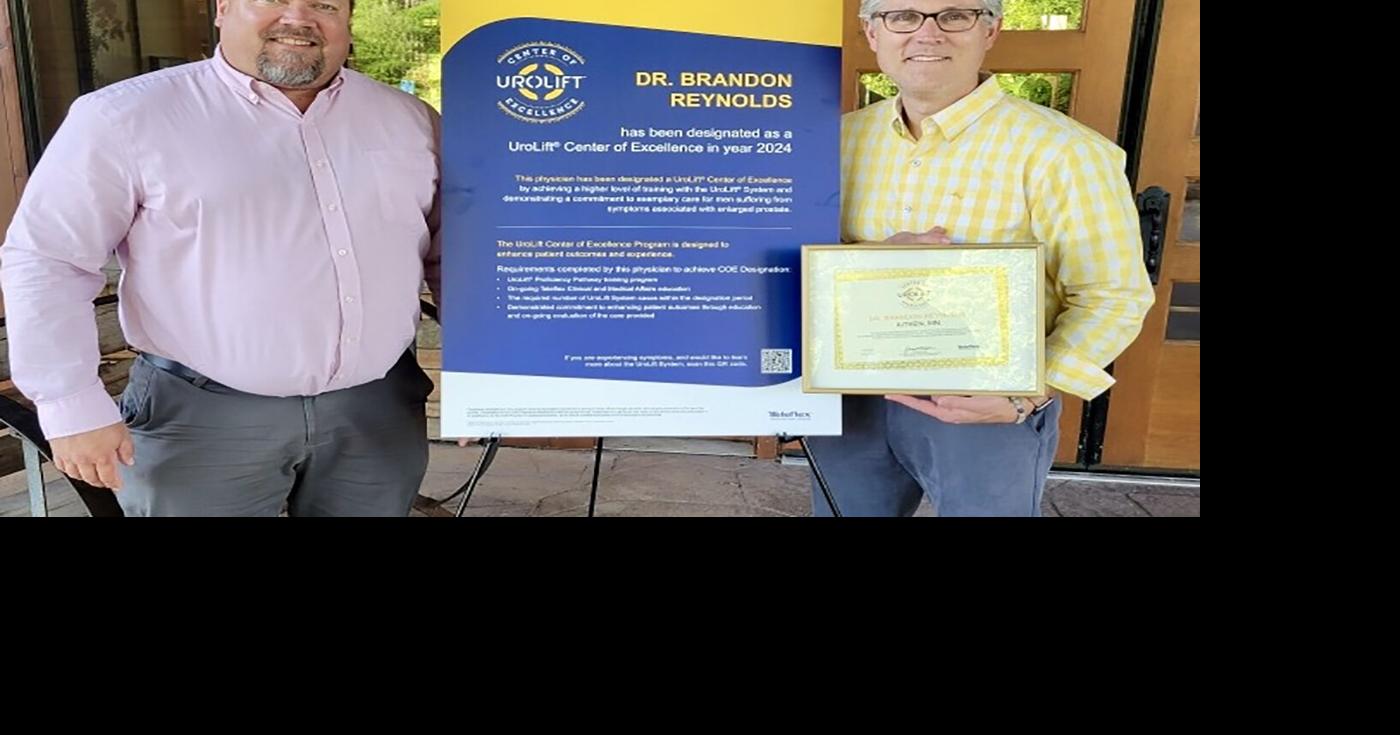 Center of Excellence designation for urologist Dr. Brandon Reynolds ...