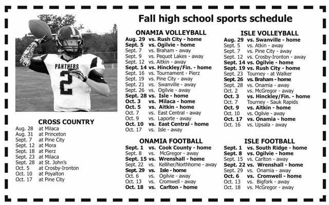 Fall 2017 high school sports schedule | Schools | messagemedia.co