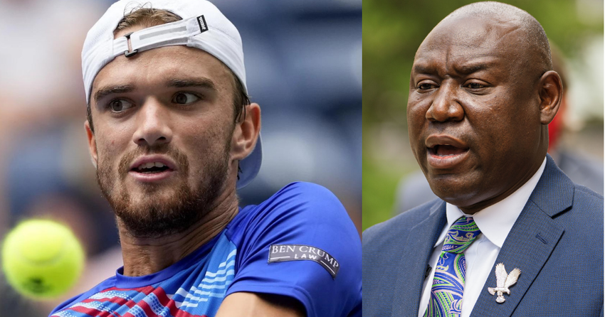 Ben Crump advertises his firm on patches worn by US Open tennis players ...