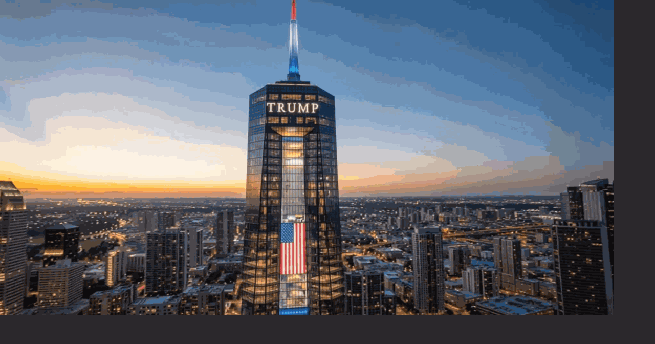 Renderings show Donald Trump library with large Trump statues, golden ...
