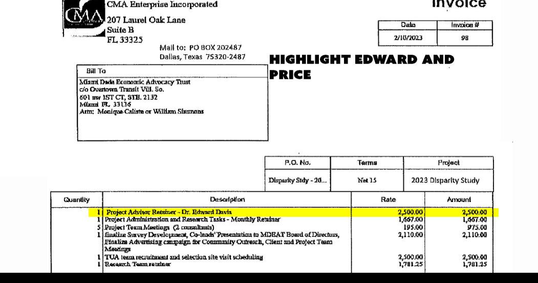 MDEAT Invoices | | miamitimesonline.com