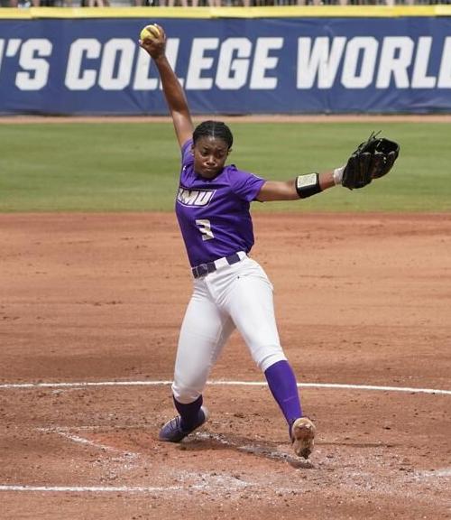 softball players pitching