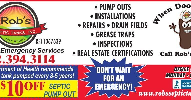 Rob's Septic | Display Ads | midfloridanewspapers.com