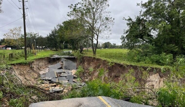 Repairs ongoing on Britt Road washout with possible realignment in the future | Triangle Sun ...