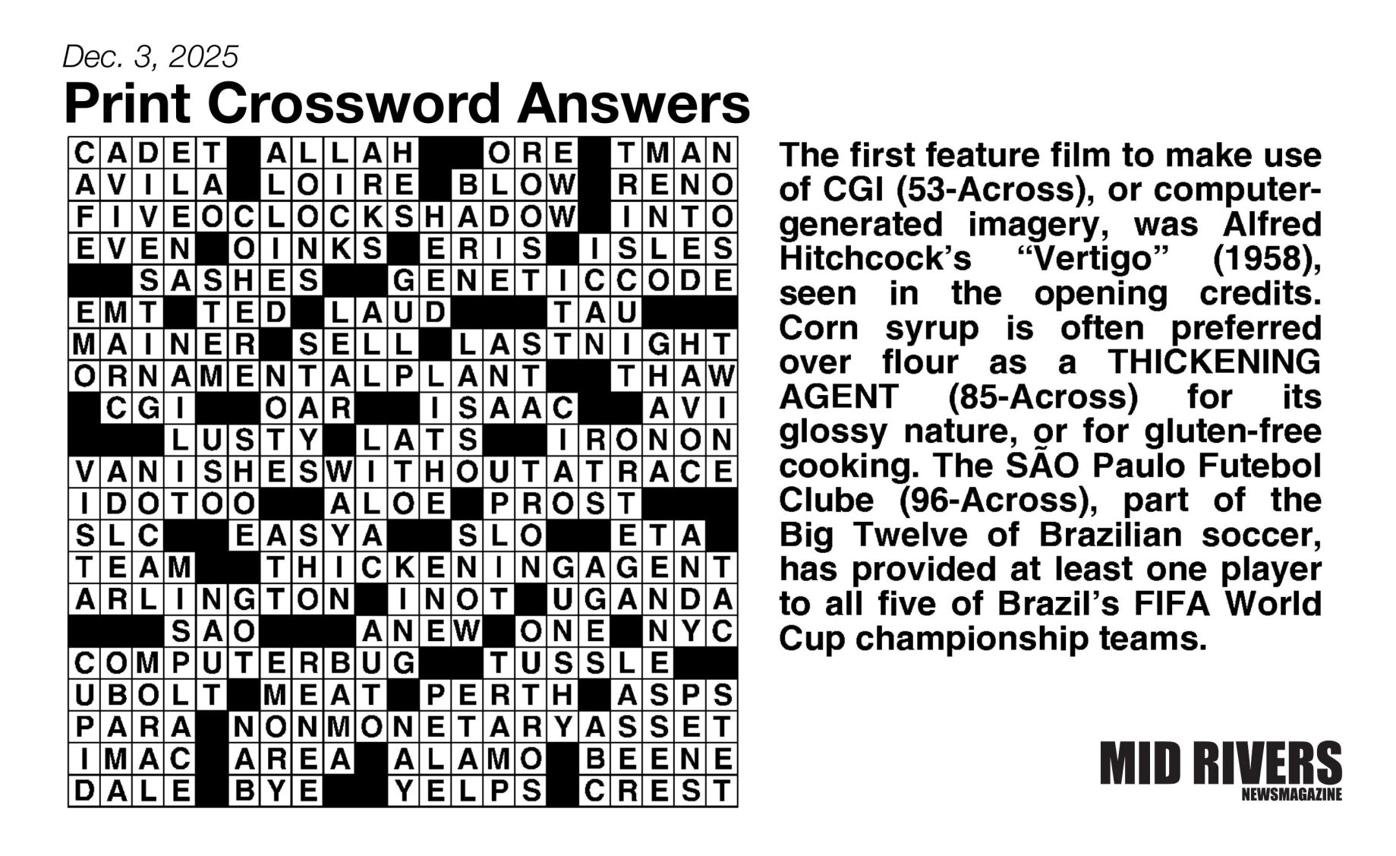 Crossword Answers: Dec. 3, 2025 | Crossword Puzzle ...