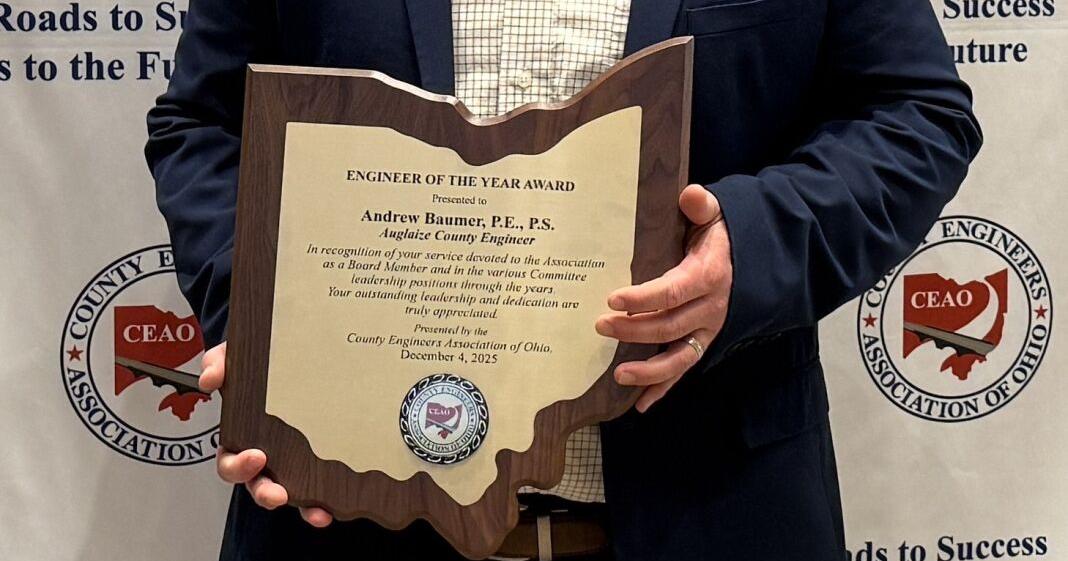 Auglaize County Engineer Andrew Baumer wins the 2025 Engineer of the ...