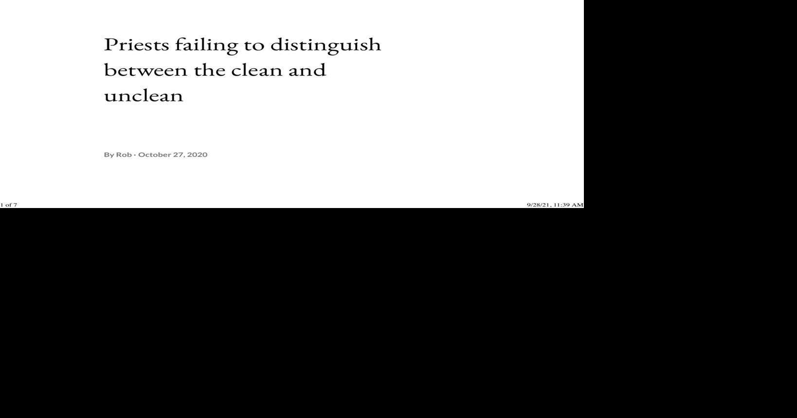 Priests failing to distinguish between the clean and unclean | News ...