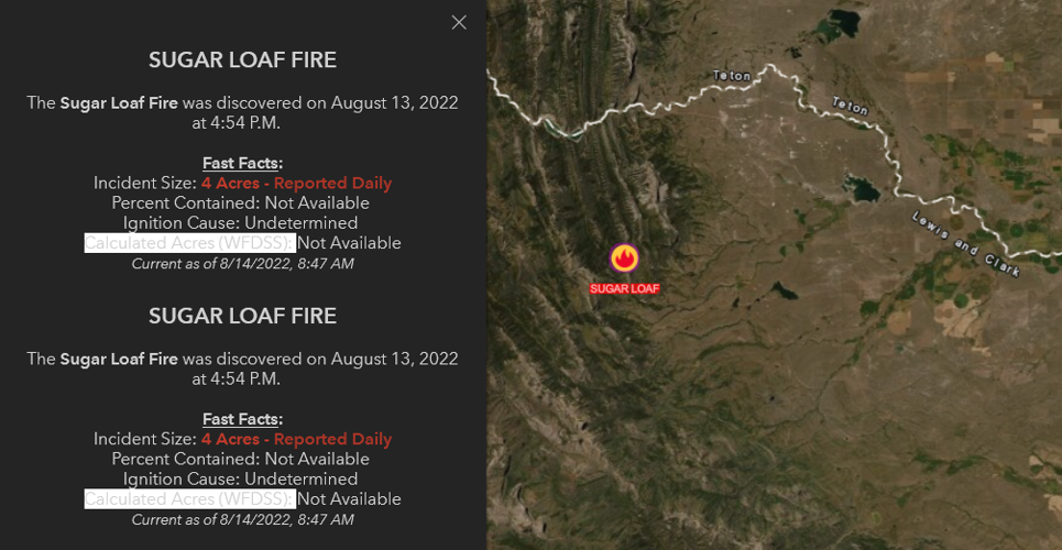 Sugar Loaf Fire burning in Helena-Lewis and Clark National Forest ...
