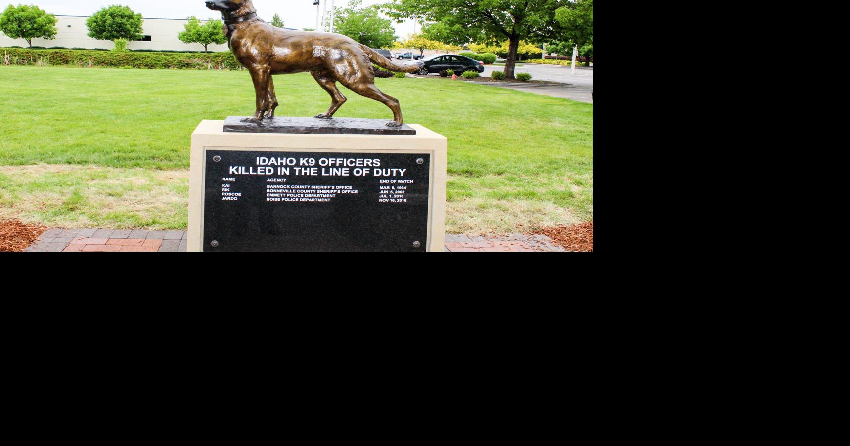 Memorial honoring fallen Idaho Police K9 officers unveiled outside ISP ...