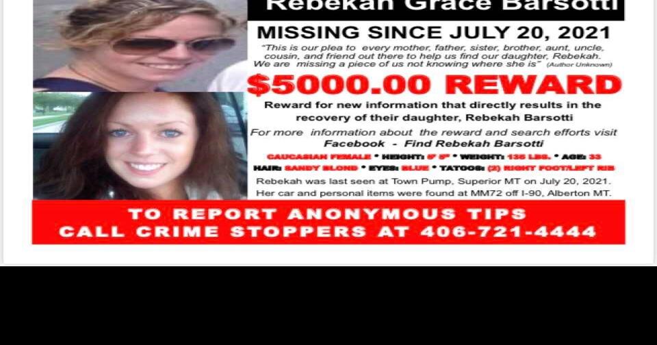Family of missing Rebekah Barsotti offering $5000 reward in return for info | Missoula News ...