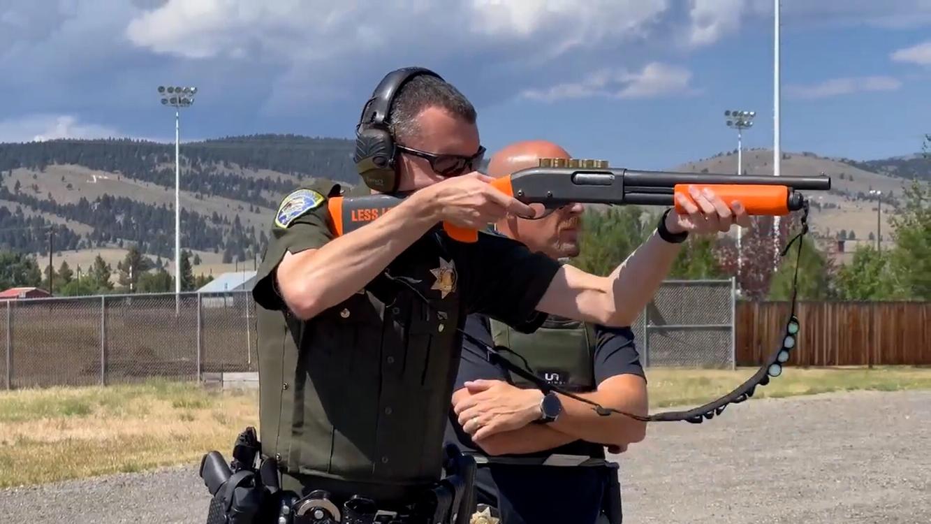 Montana Highway Patrol troopers training with less lethal shotguns ...