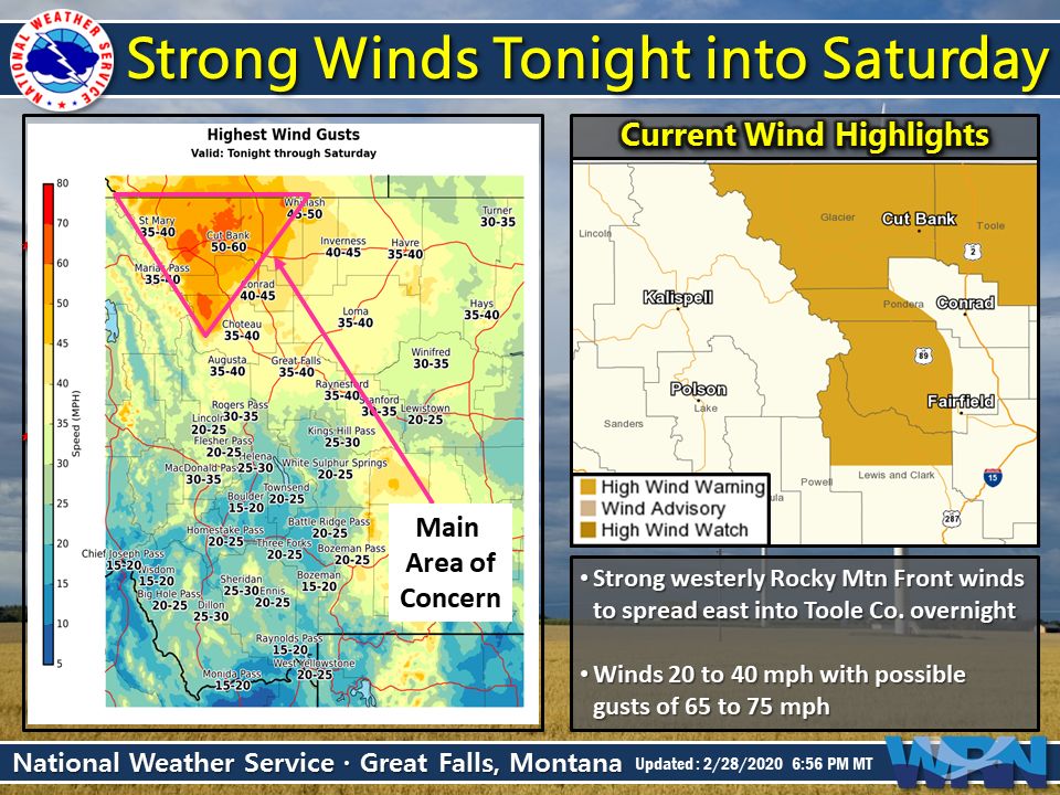 Parts of North Central Montana to see strong winds, passing cold front ...