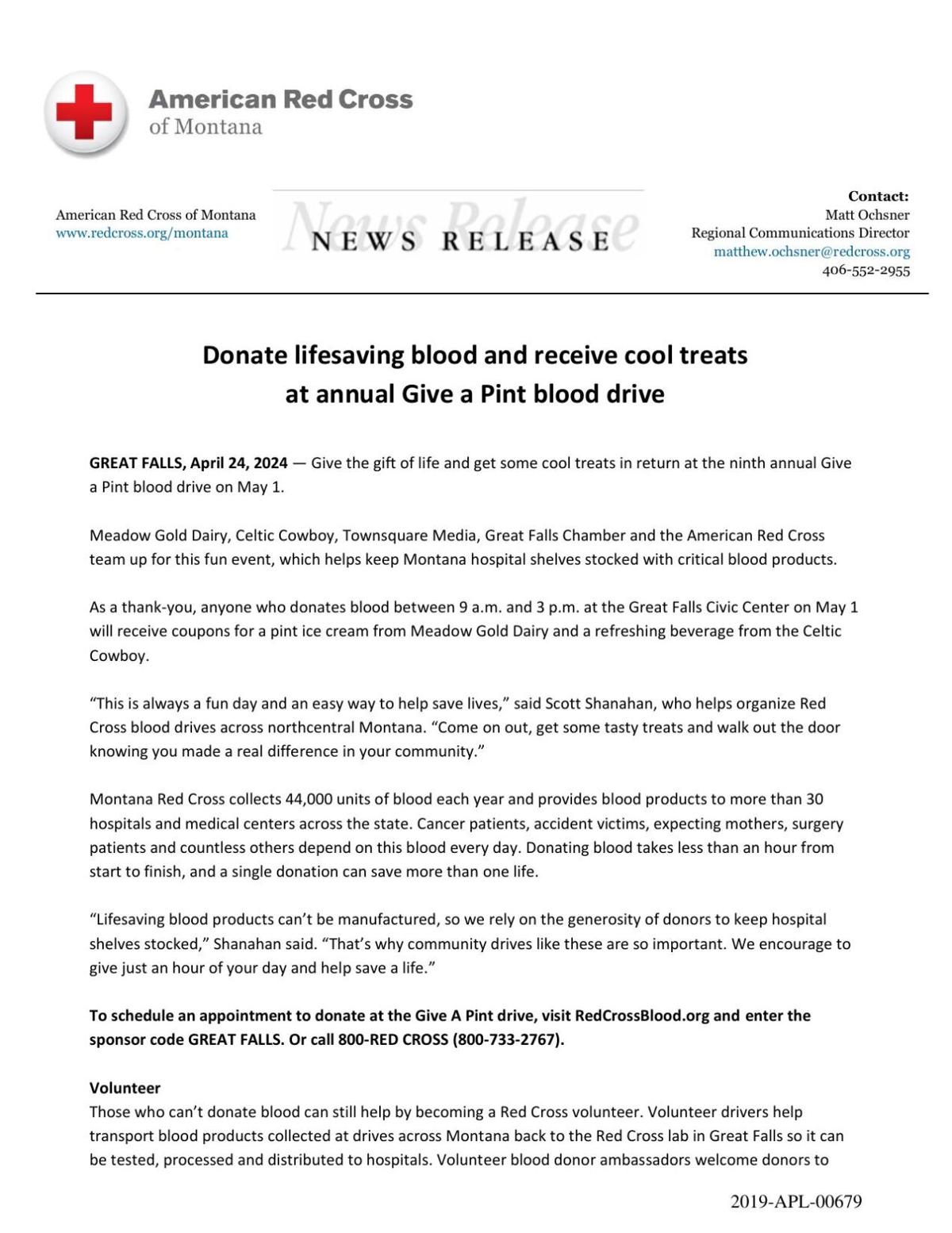 Give a pint of blood & get a pint of ice cream for ninth annual blood ...