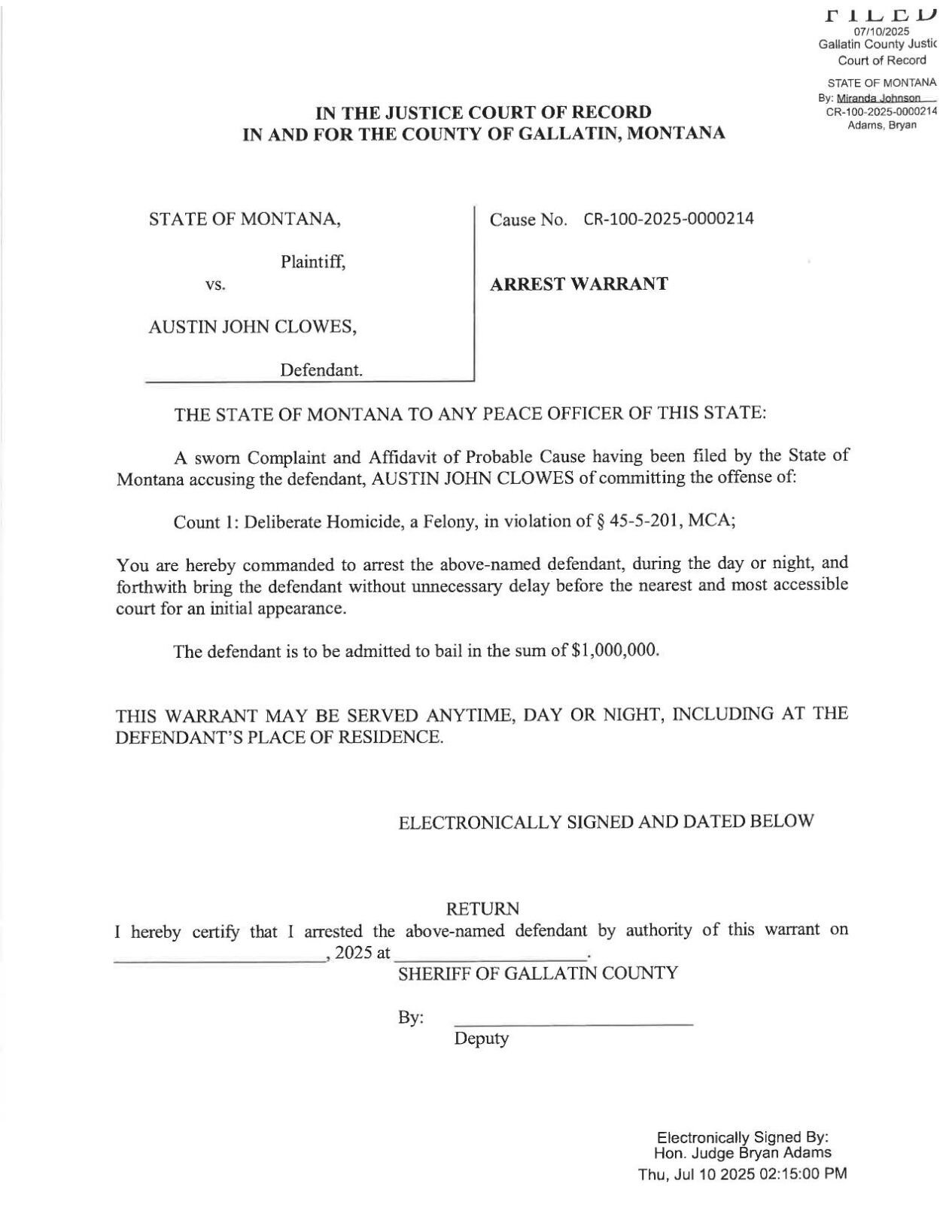 Austin Clowes court documents | | montanarightnow.com