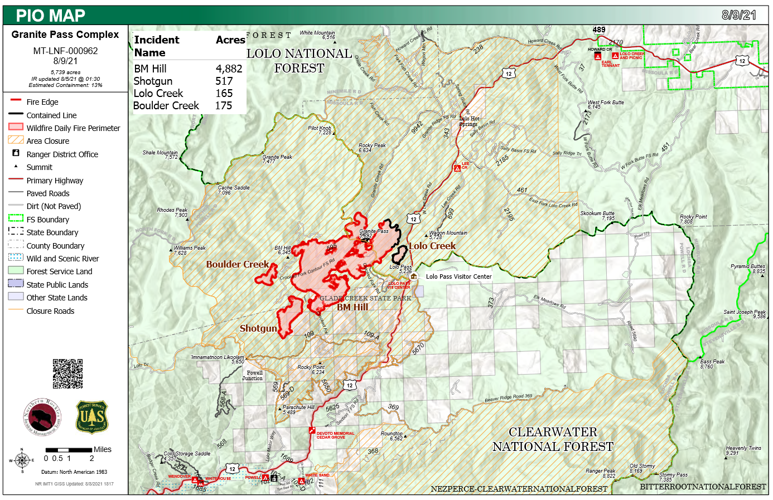 Granite Pass Complex grows to nearly 6,000 acres | Fires ...