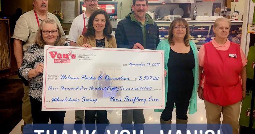 Helena Parks Department receives check for wheelchair swing | Helena ...