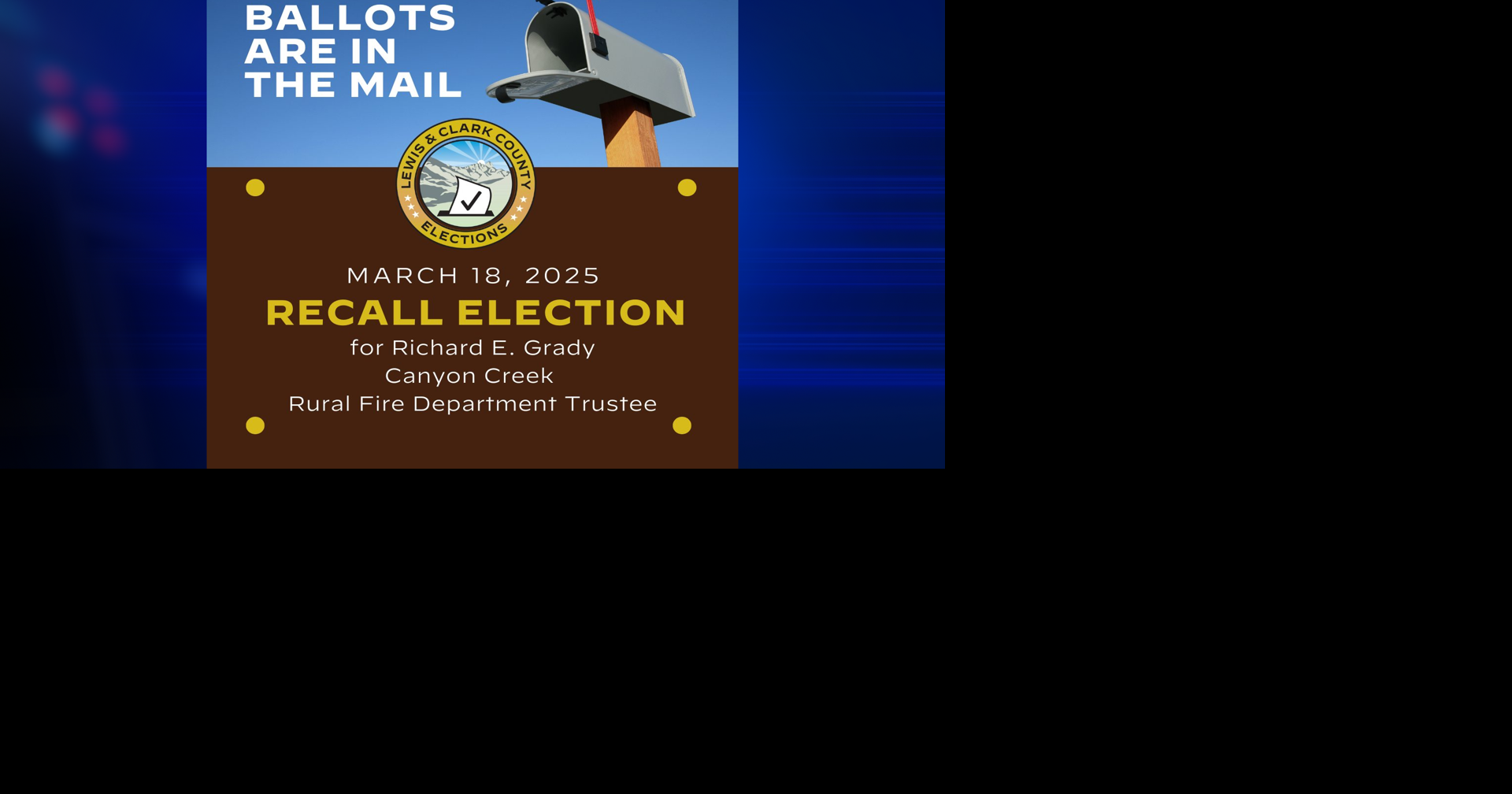 Canyon Creek fire trustee recall ballots mailed out in Lewis & Clark ...