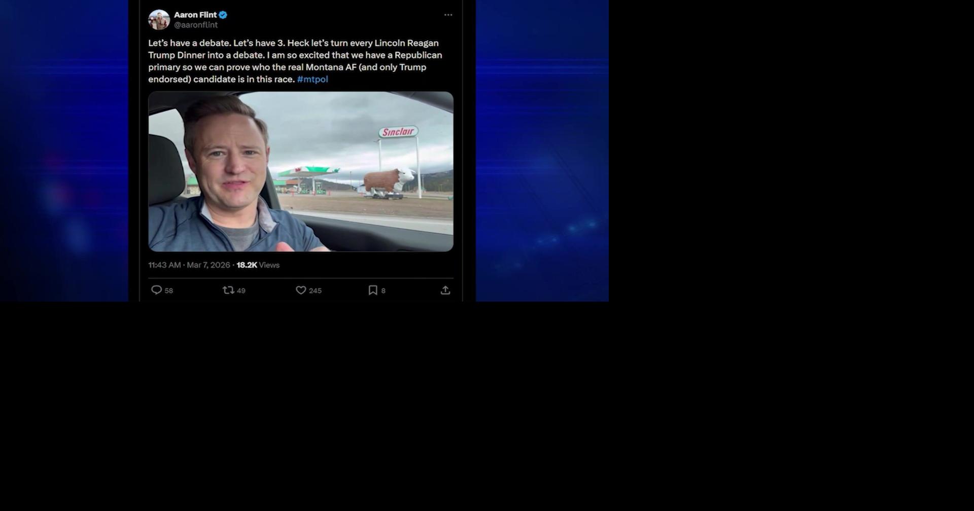 Aaron Flint challenges opponents to 16 debates across Western Montana ...