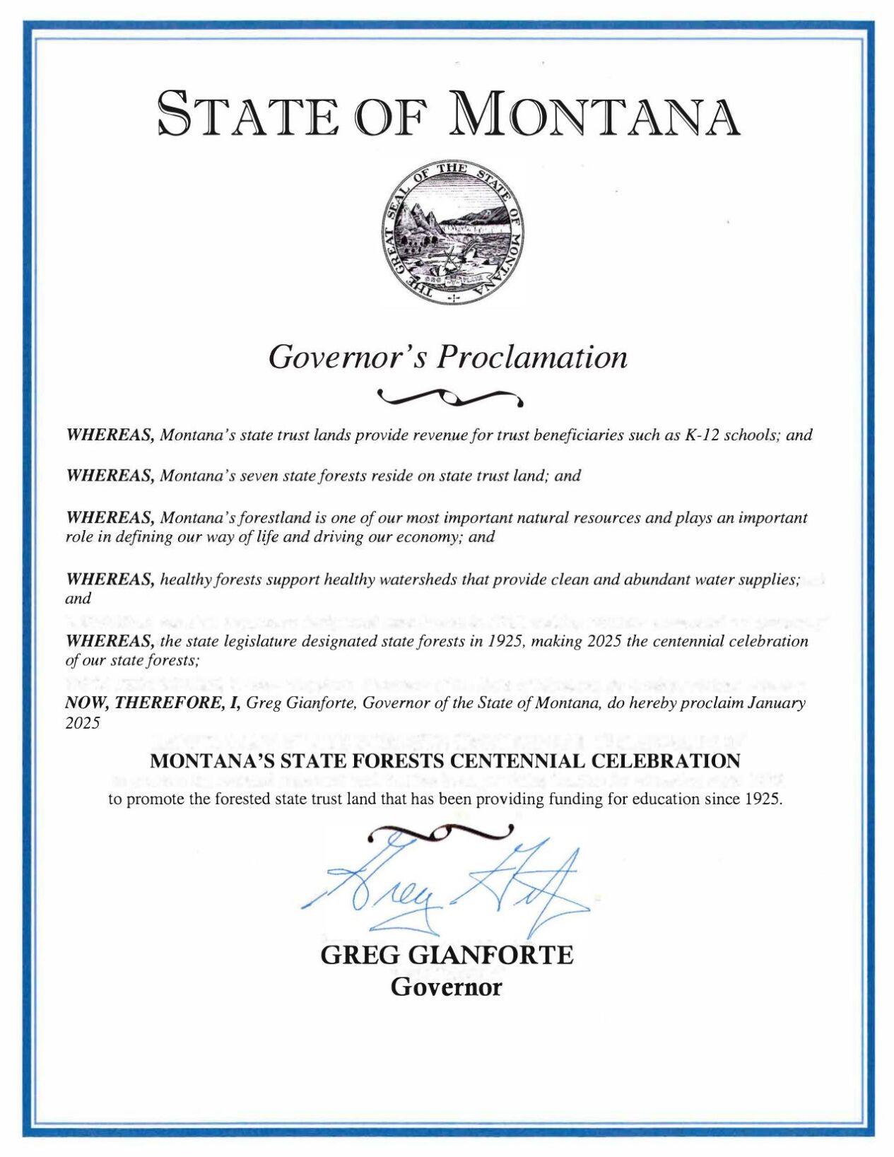 Governor marks centennial of Montana's state forests | Montana News ...