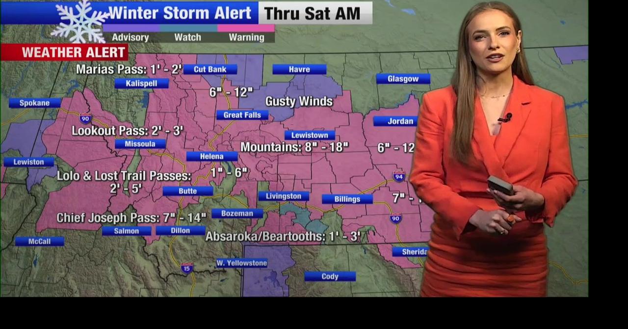 Winds to 80 mph today are followed by several feet of snow in some pass ...