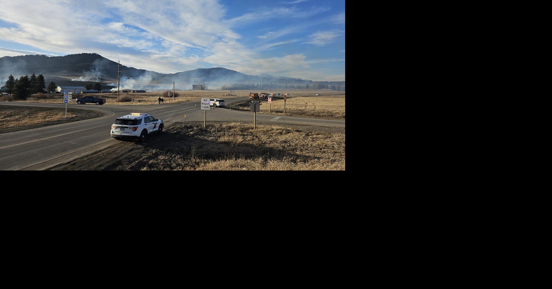 Wildfire near I-90 prompts road closure, damages barn in Gallatin ...