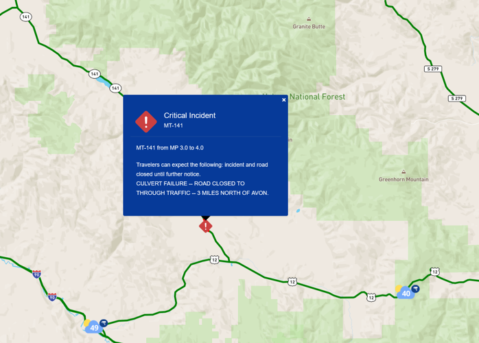 Damaged culvert closes part of Highway 141 | Missoula News ...