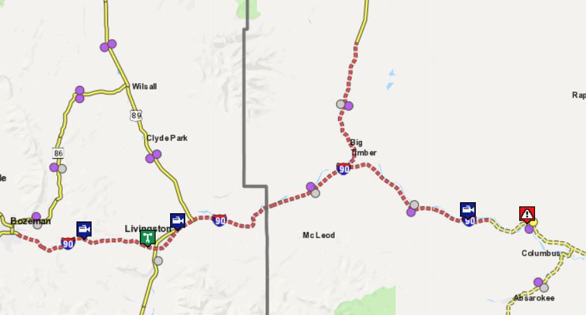 SEVERE DRIVING CONDITION on I-90 in Bozeman, Livingston areas | Bozeman ...