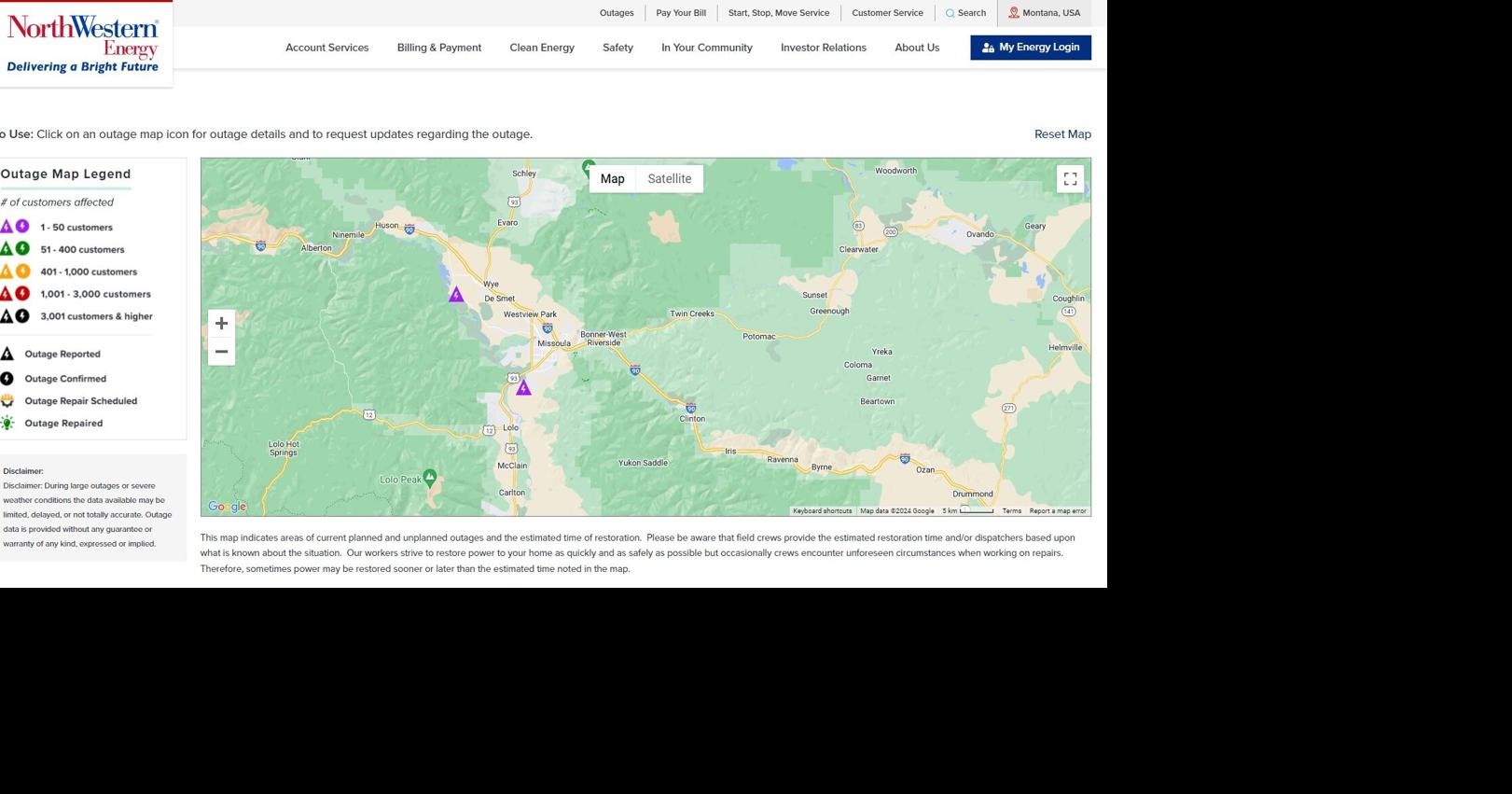 Power outage resolved in Missoula after storm knocks down pine tree ...