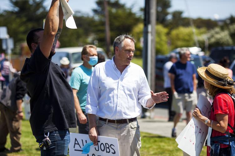 Dozens gather in Monterey to protest California's shelter-at-home order ...