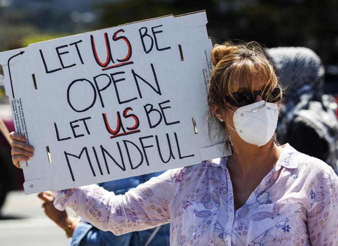 Dozens gather in Monterey to protest California's shelter-at-home order ...