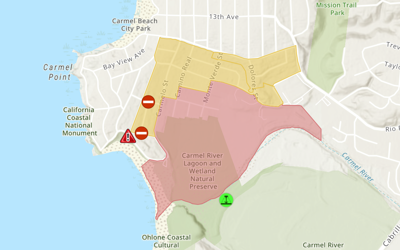 UPDATED: Evacuation order issued for neighborhoods near Carmel Lagoon ...