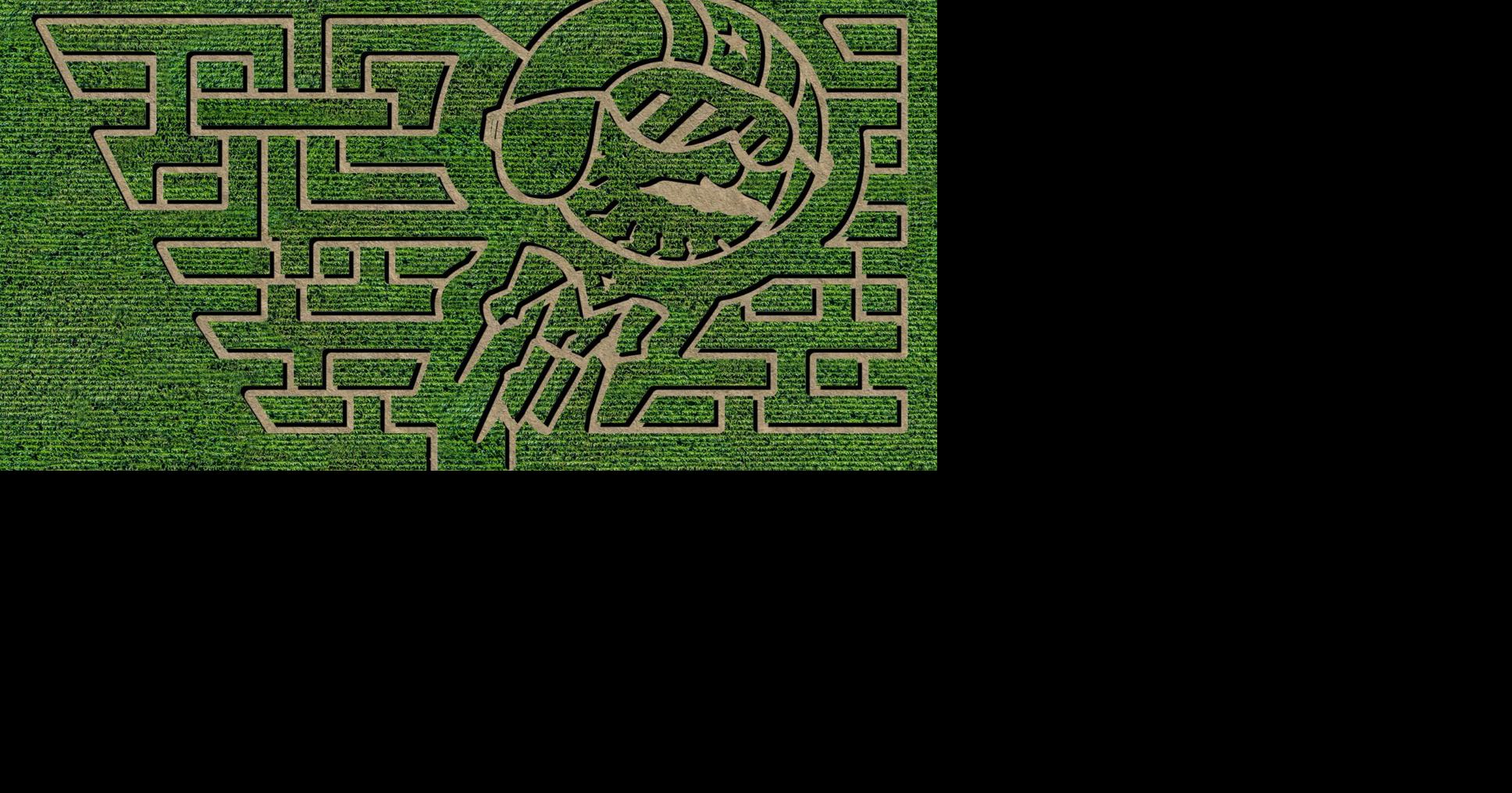 Patterson Farm Market & Tours corn maze features Kannapolis Cannon ...