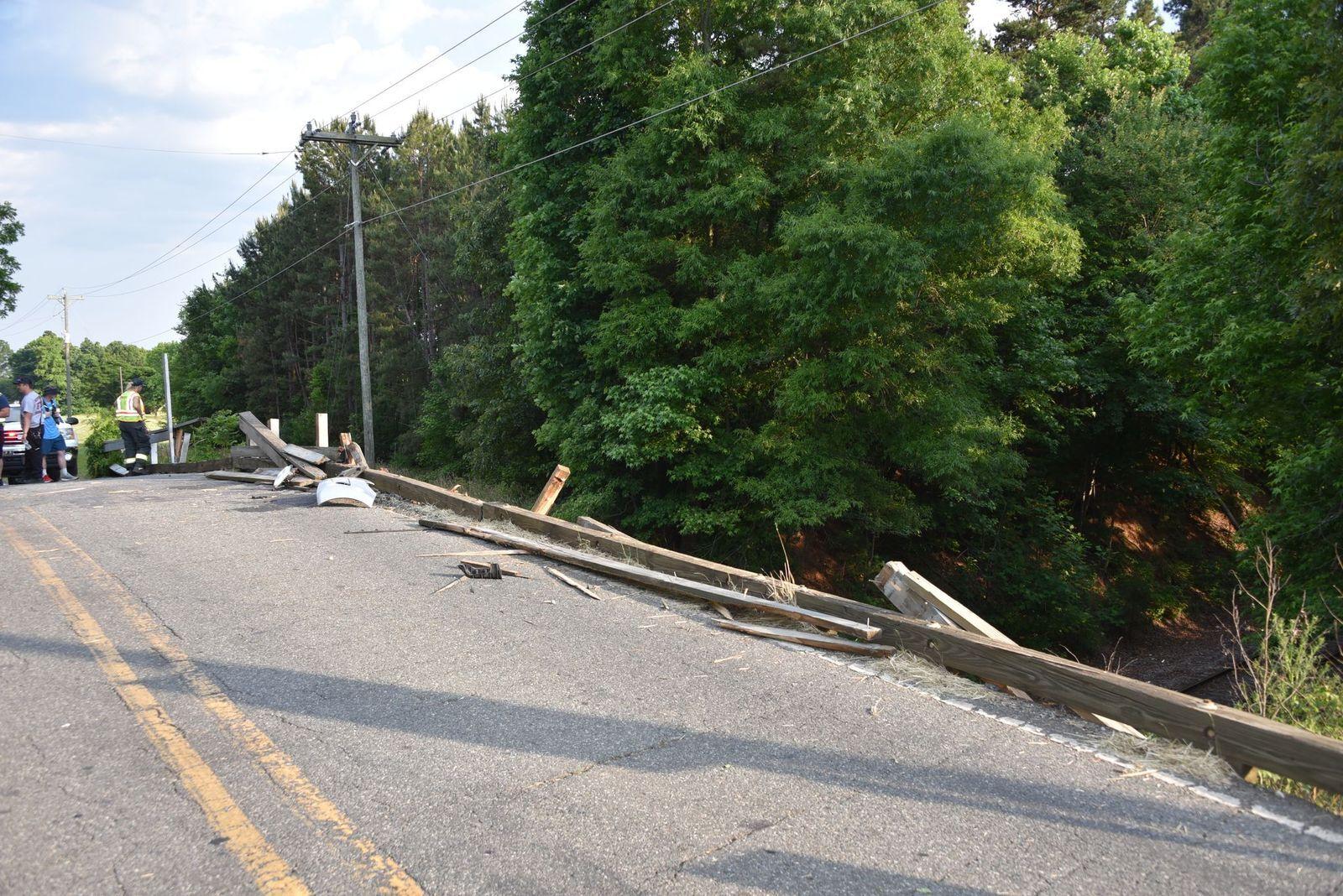 Car over a bridge near Mooresville