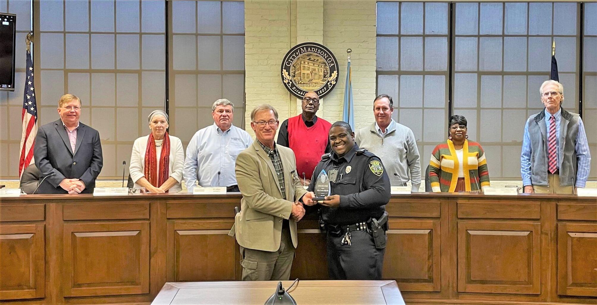 Lifesaving Award presented to Madison Police Officer | News ...