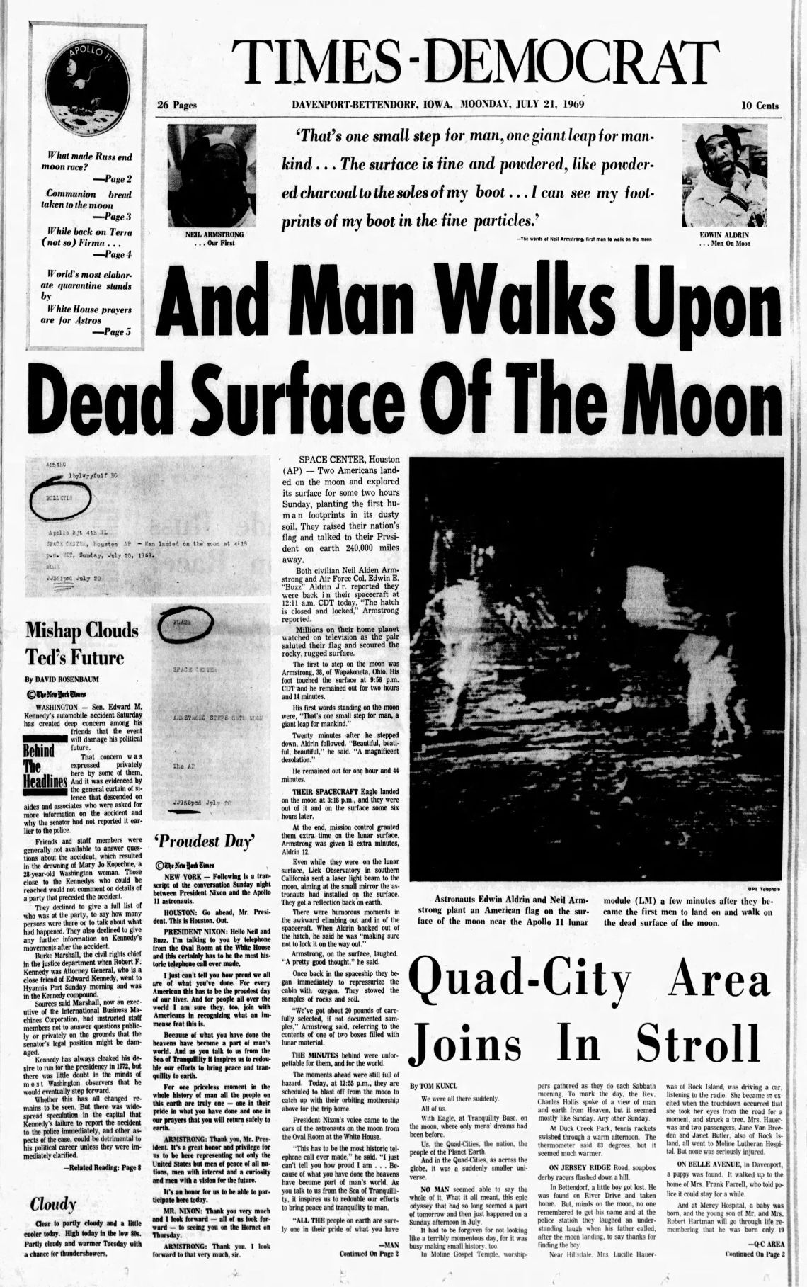 Apollo 11 Newspaper Headline
